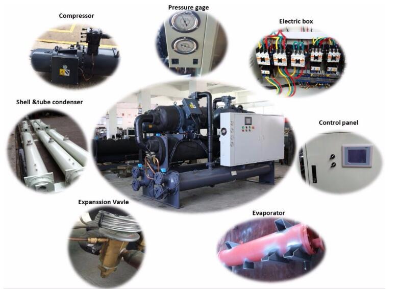 Efisiensi Tinggi 300 Ton Air Cooled Chiller Sistem Menara Pendingin ...